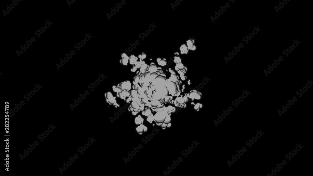 Vidéo Stock 2d Cartoon FX Smoke Element on black background. Pre ...