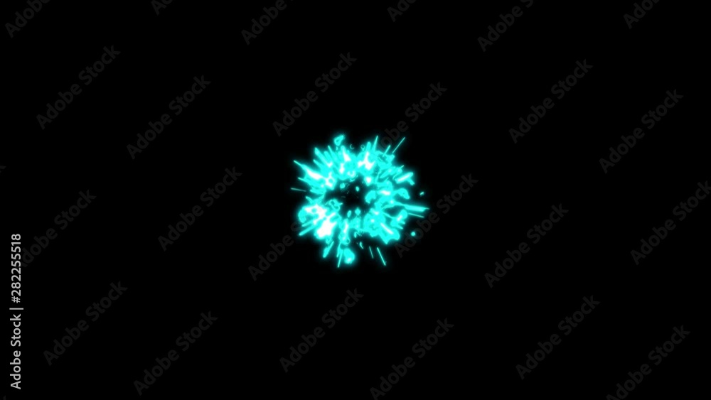 Energy animations, flash FX Energy Explosions with glow effect. Black ...