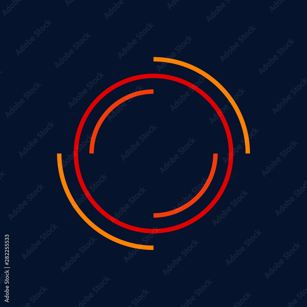 Number zero / circle vector font alphabet, modern dynamic flat design ...