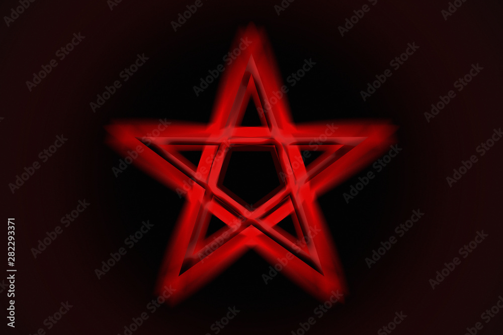 Ilustrace „Reversed Pentagram symbol. Wiccan symbols- Cross of Sulfur ...