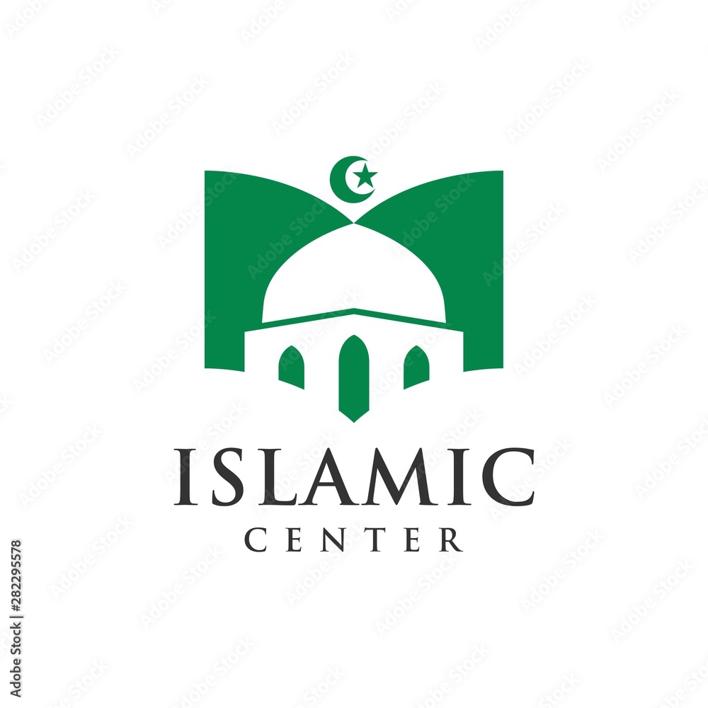 Mosque with book logo vector for muslim learn, muslim book, islamic ...