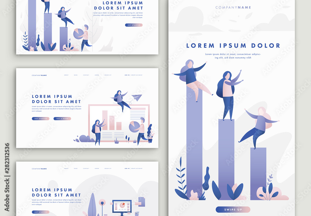 Set of Web Layouts and Social Media Posts Stock Template | Adobe Stock