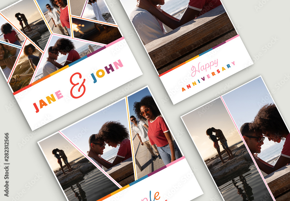 Social Media Photo Collages Stock Template | Adobe Stock