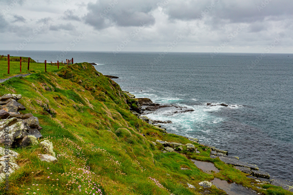 Beautiful view of the coastline from Doolin to the Cliffs of Moher ...
