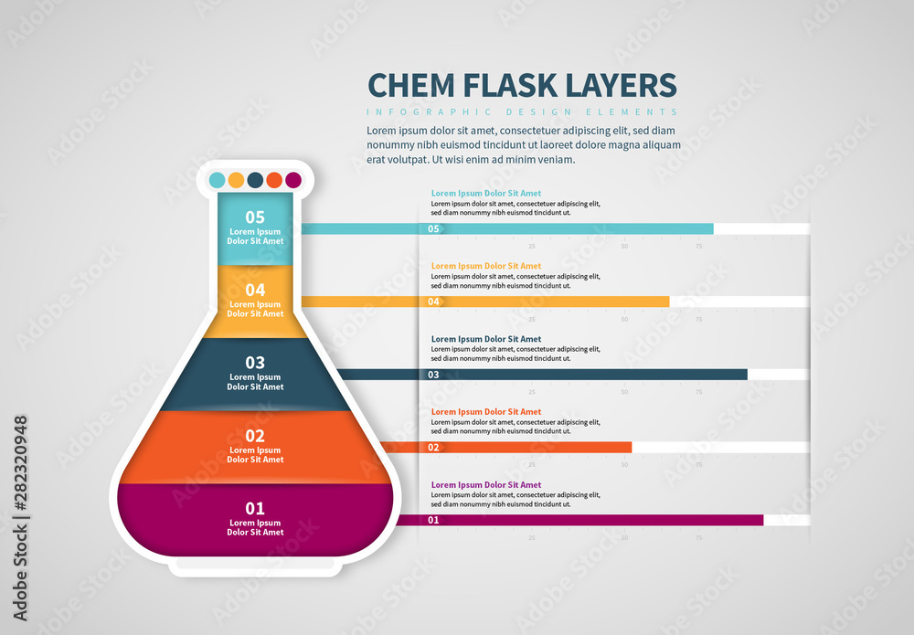 Chemistry Flask Info Chart Stock Template | Adobe Stock