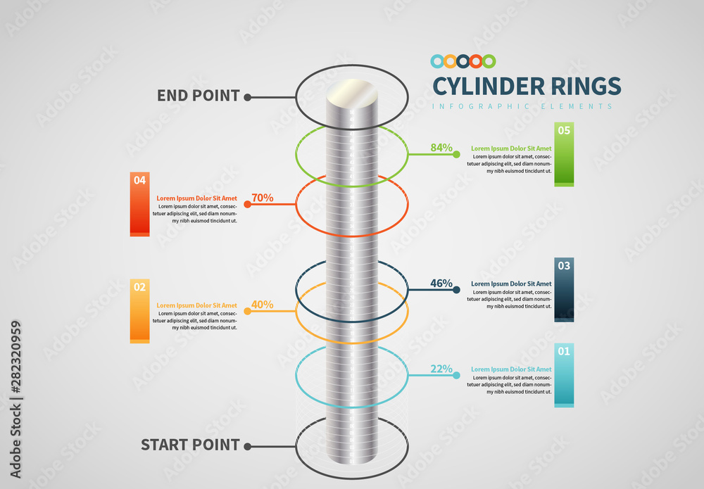 Cylinder Info Chart with Rings Stock Template | Adobe Stock