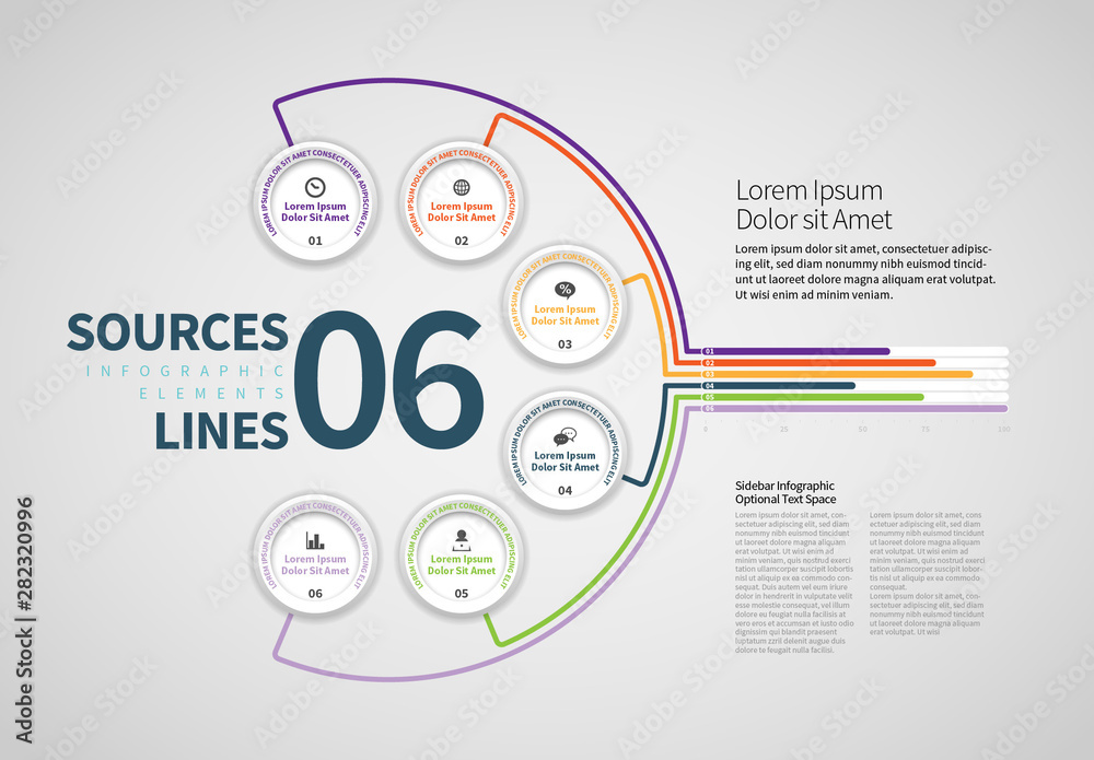 6 Stage Circular Info Chart Stock Template | Adobe Stock