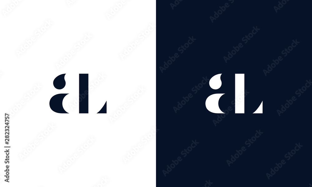Vetor de Abstract letter AL logo. This logo icon incorporate with ...