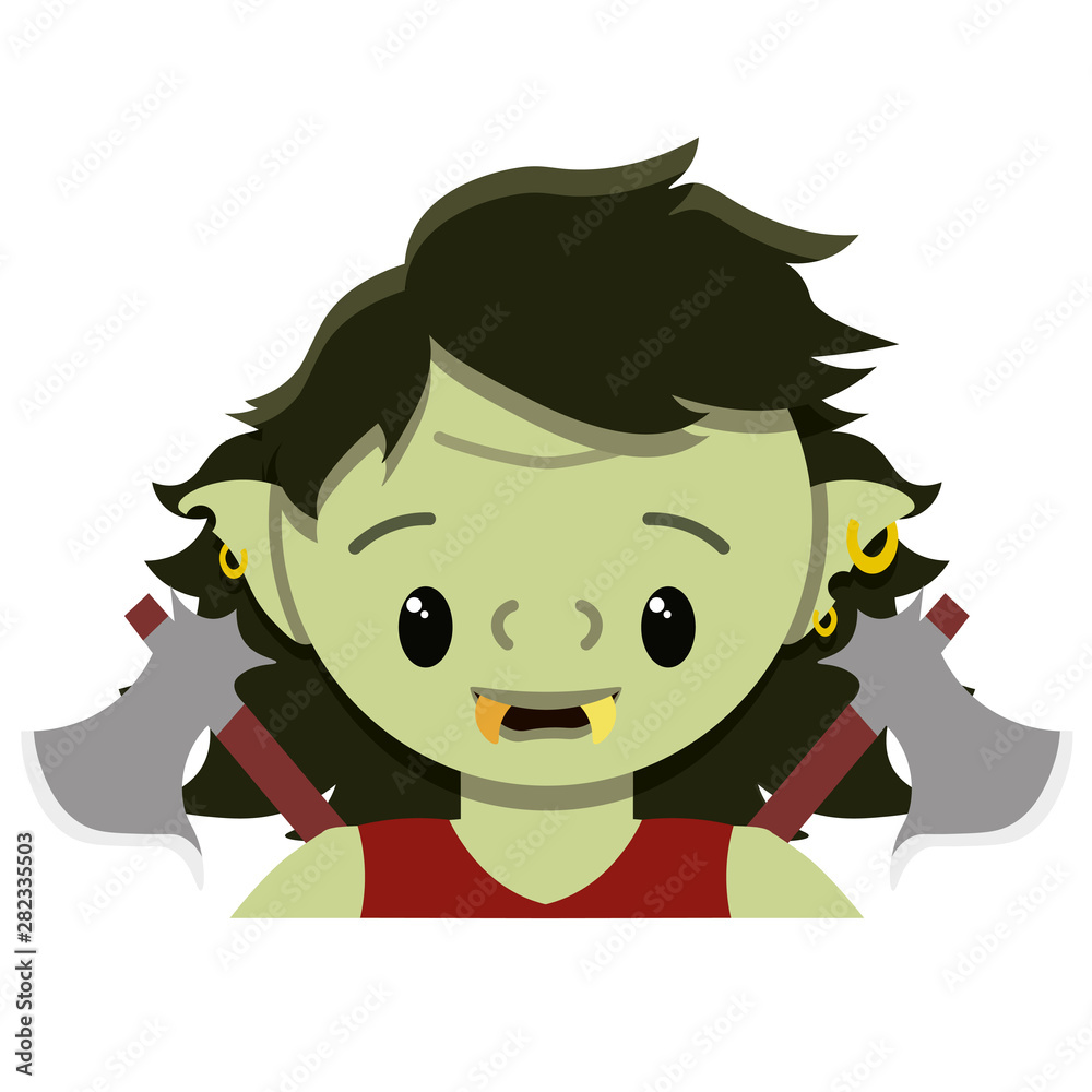 Vector cute female orc colorful isolated Stock Vector | Adobe Stock
