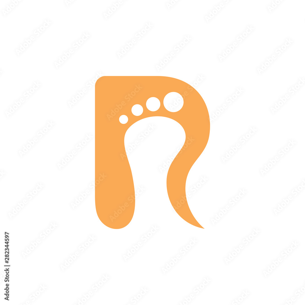 letter r feet print symbol logo vector Stock Vector | Adobe Stock