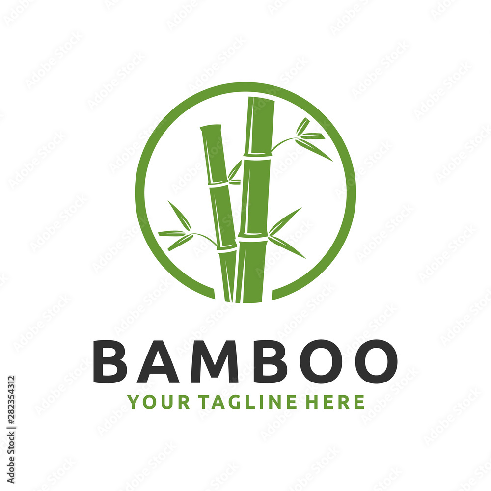 Green bamboo logo design inspiration Stock Vector | Adobe Stock