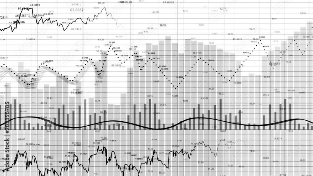 4k HUD graph and bar stats,Stock market business data visualization ...