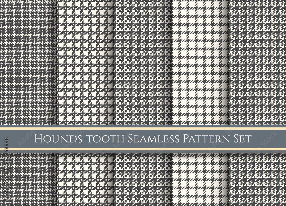 Dog tooth fabrics swatches set Stock Vector | Adobe Stock
