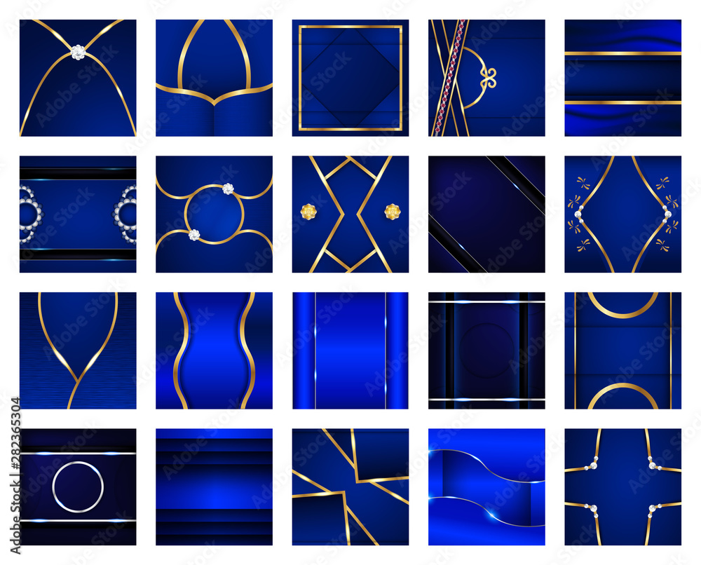 Abstract blue background in premium concept with copy space. Bundle of ...