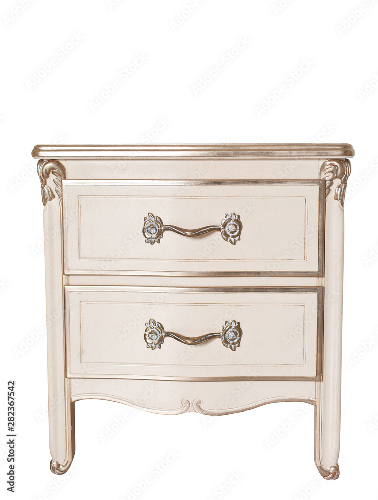 Elegant white commode (dressing table) with beautiful mirror Stock ...