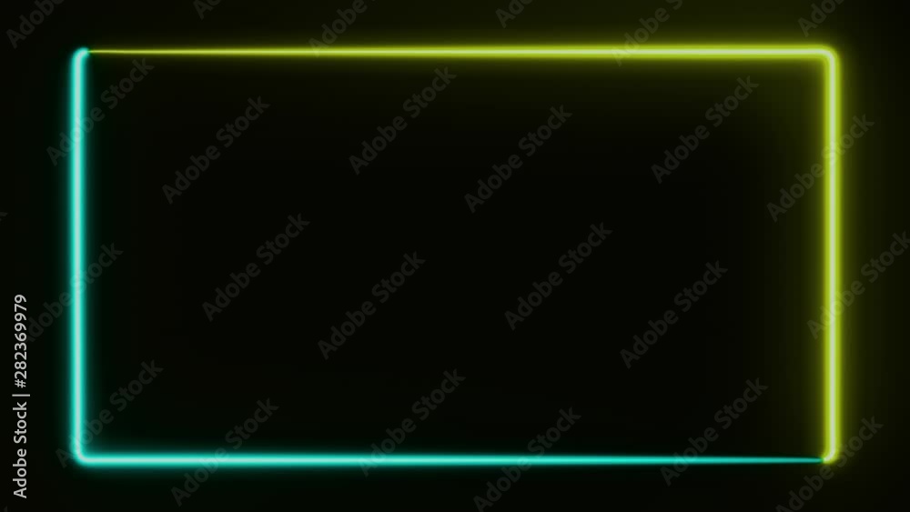 A glowing rounded box animation, running neon borders (modern ...