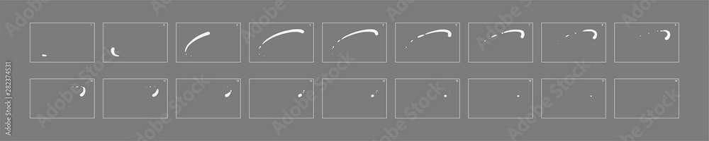 Vetor de Smoke trail Animation. Smoke line animation. Sprite sheet for ...