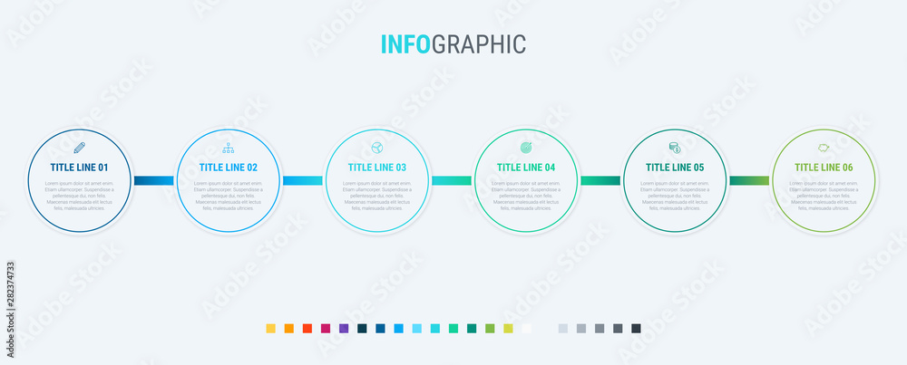 Vector infographics timeline design template with circle elements ...