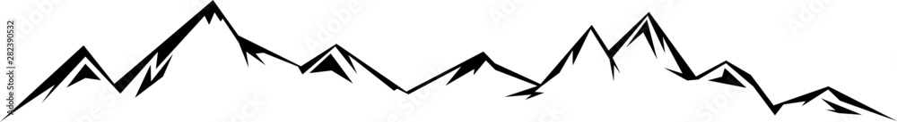 Mountain Skyline Landscape Vector Silhouette Stock Vector | Adobe Stock