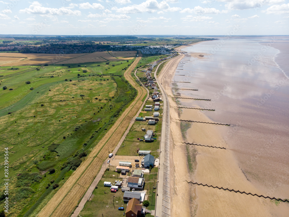 Aerial photo of the British seaside town of Hunstanton in Norfolk ...