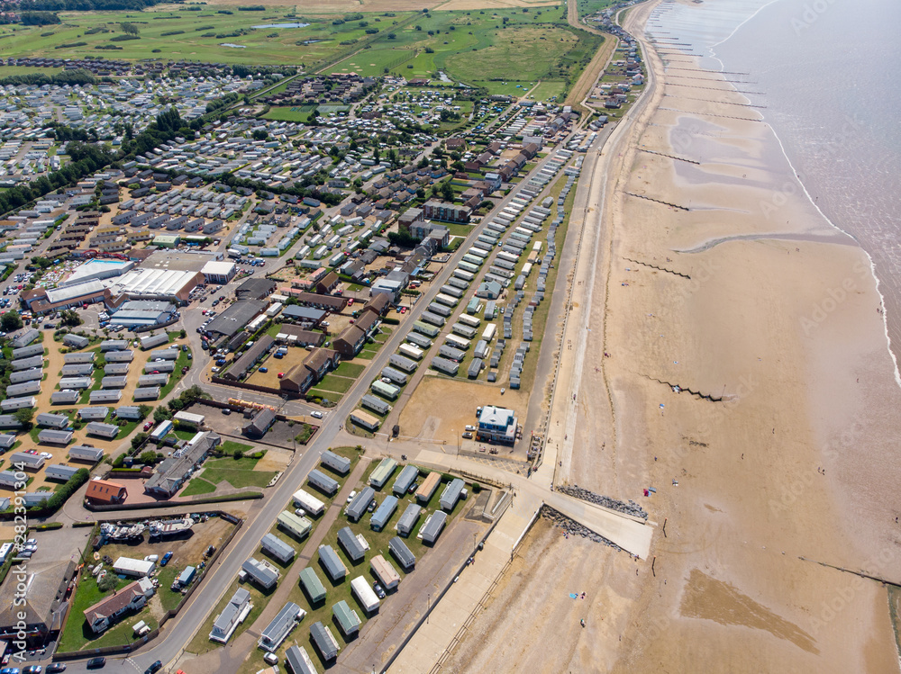 Aerial photo of the British seaside town of Hunstanton in Norfolk ...