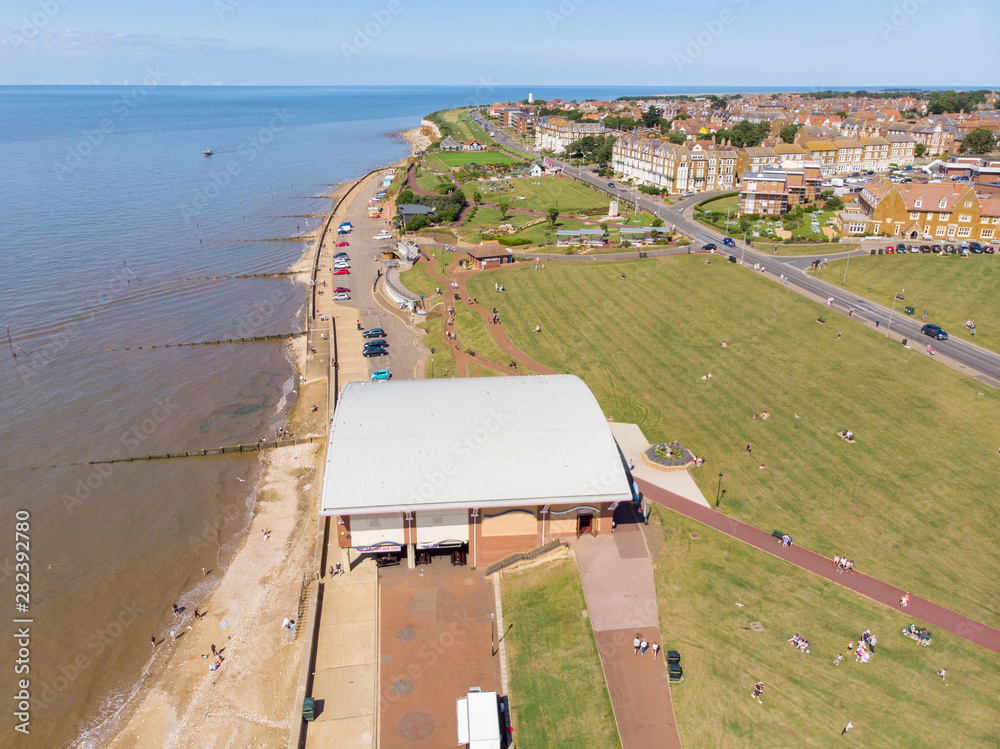 Aerial photo of the British seaside town of Hunstanton in Norfolk ...