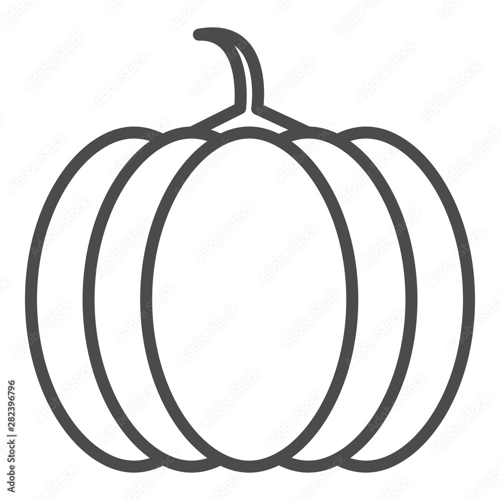 Pumpkin outline vector illustration. Line art vector icon for apps and ...
