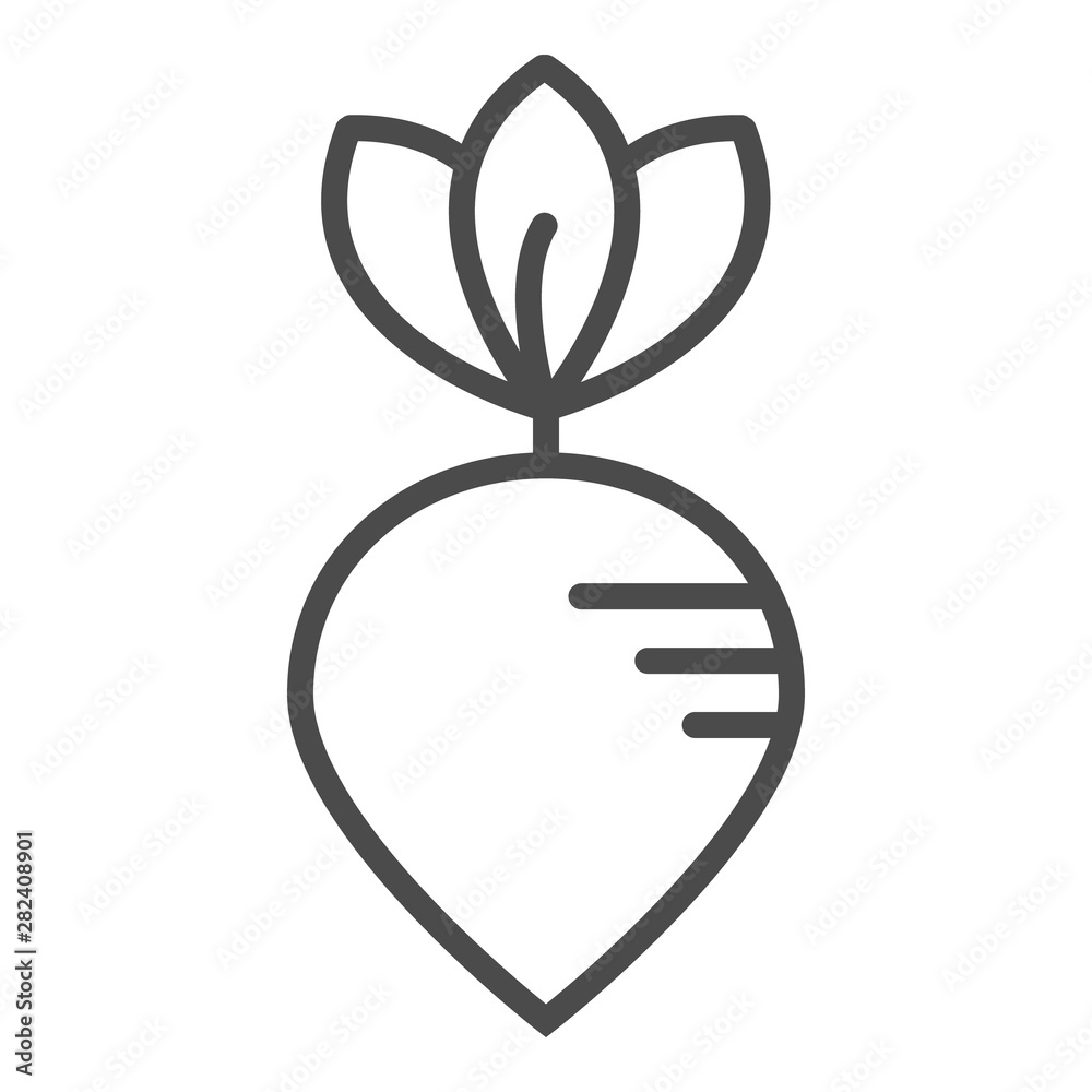 Beet icon vector. Outline beetroot, line beet symbol. Trendy flat ui ...