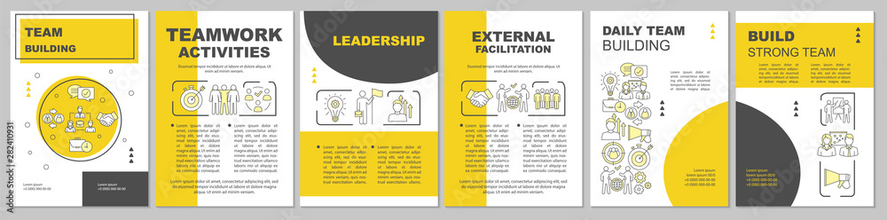 Team building brochure template layout. Partnership, leadership. Flyer ... Team building brochure template layout. Partnership, leadership. Flyer ...