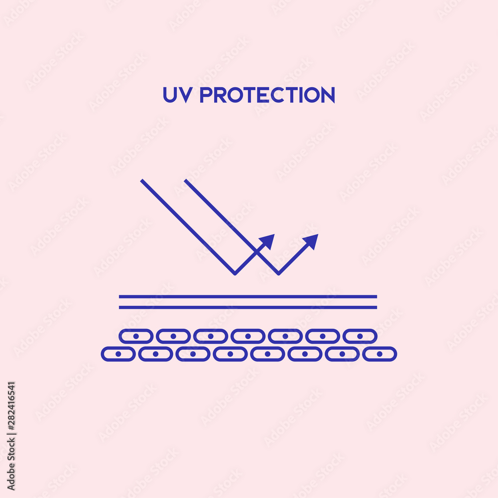 UV reflection skin after protection. Flat vector illustration. Stock ...