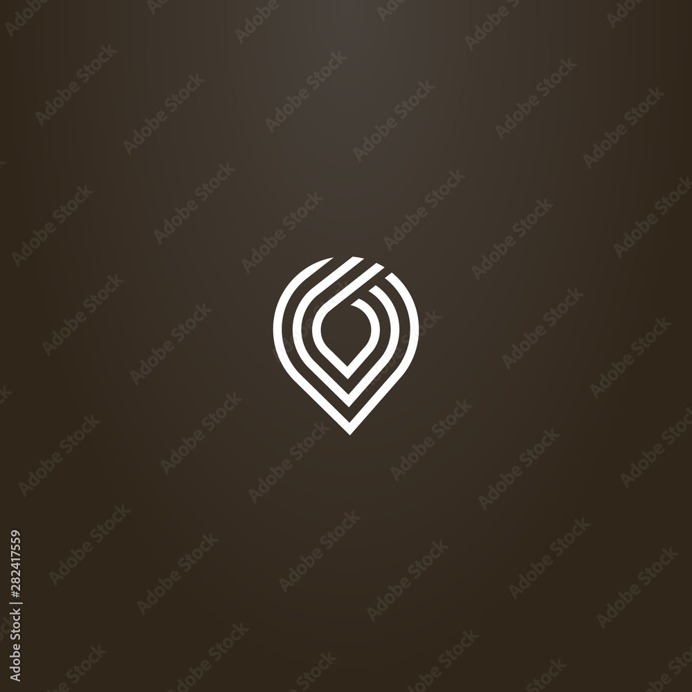 white sign on a black background. simple vector line art sign of ...