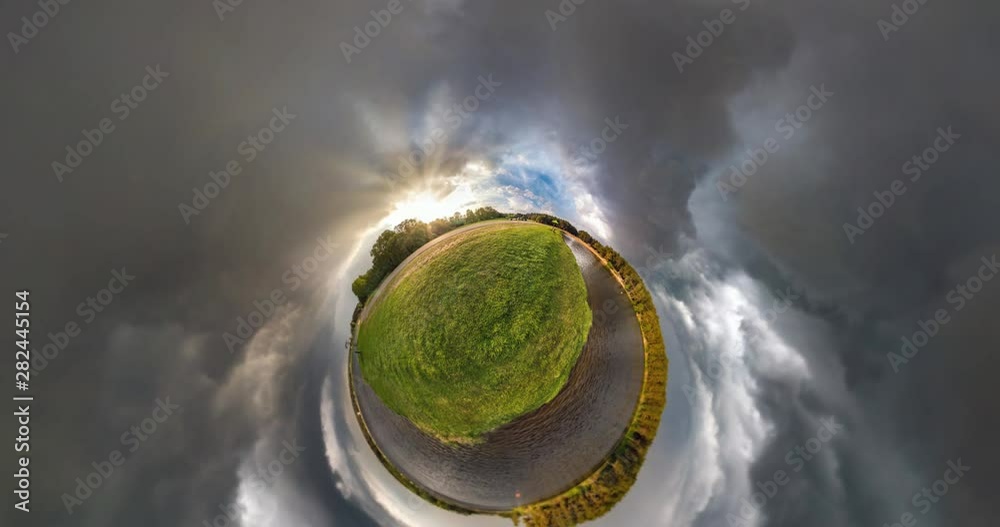 Curvature of space of little planet transformation. Abstract torsion ...