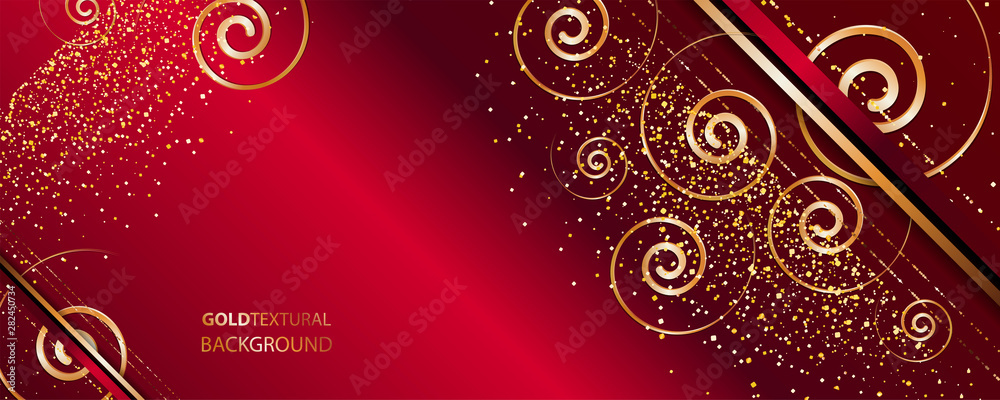 Red and gold abstract background luxury golden line template premium ...