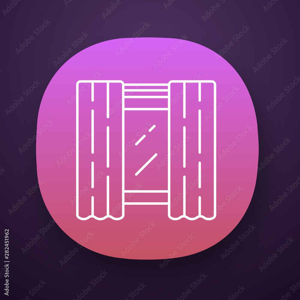 Window panel pair app icon. Decorating drapery fabric. Blackout liner ...