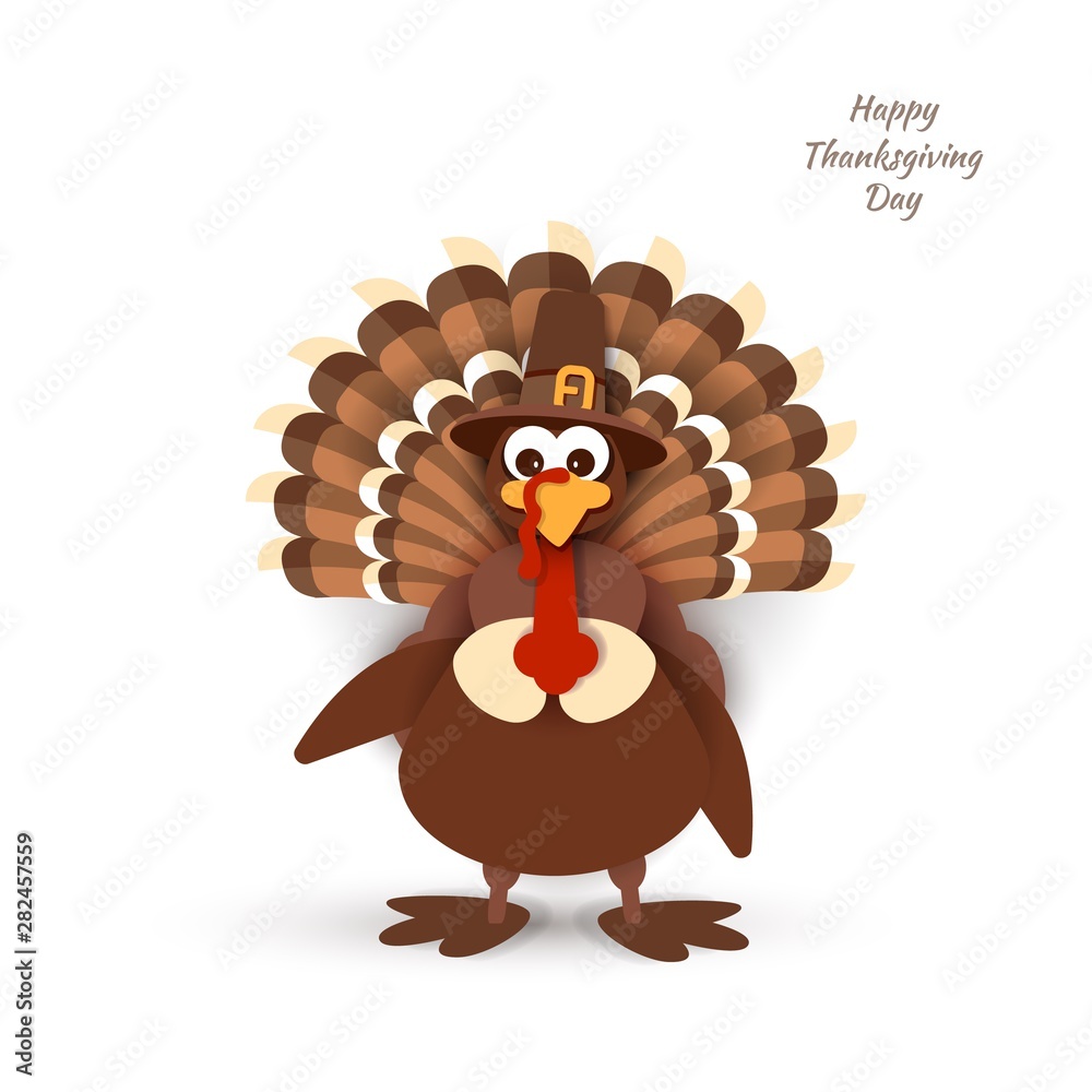 Thanksgiving turkey, a traditional Thanks giving symbol. Isolated ...