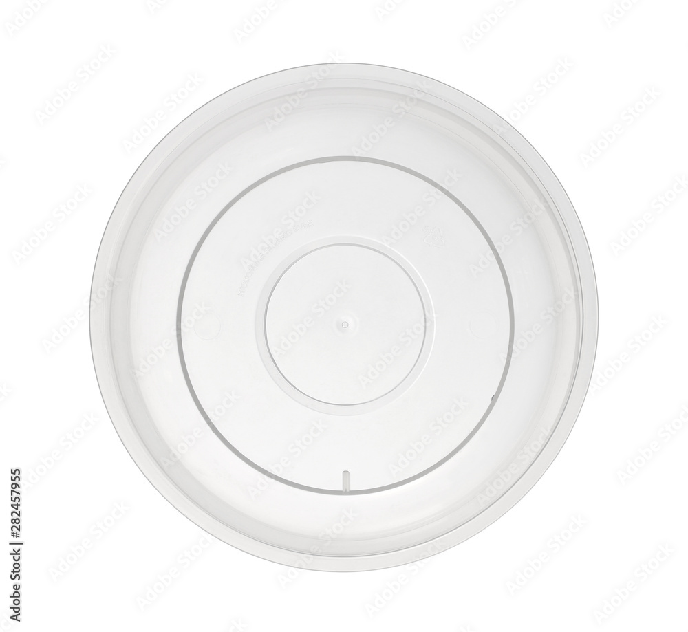 Plastic bowl disposable top view (with clipping path) isolated on white ...