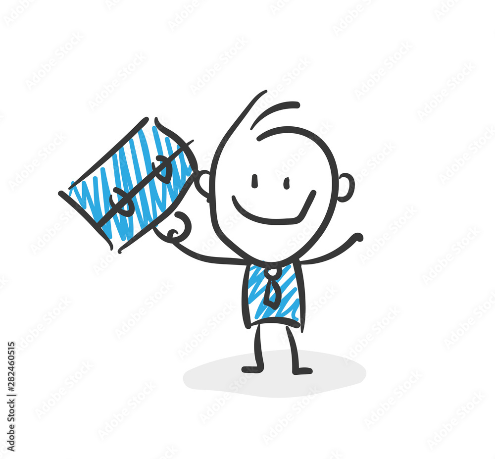 Stickman Blue: Business-Man. (Nr. 5) Stock Vector | Adobe Stock