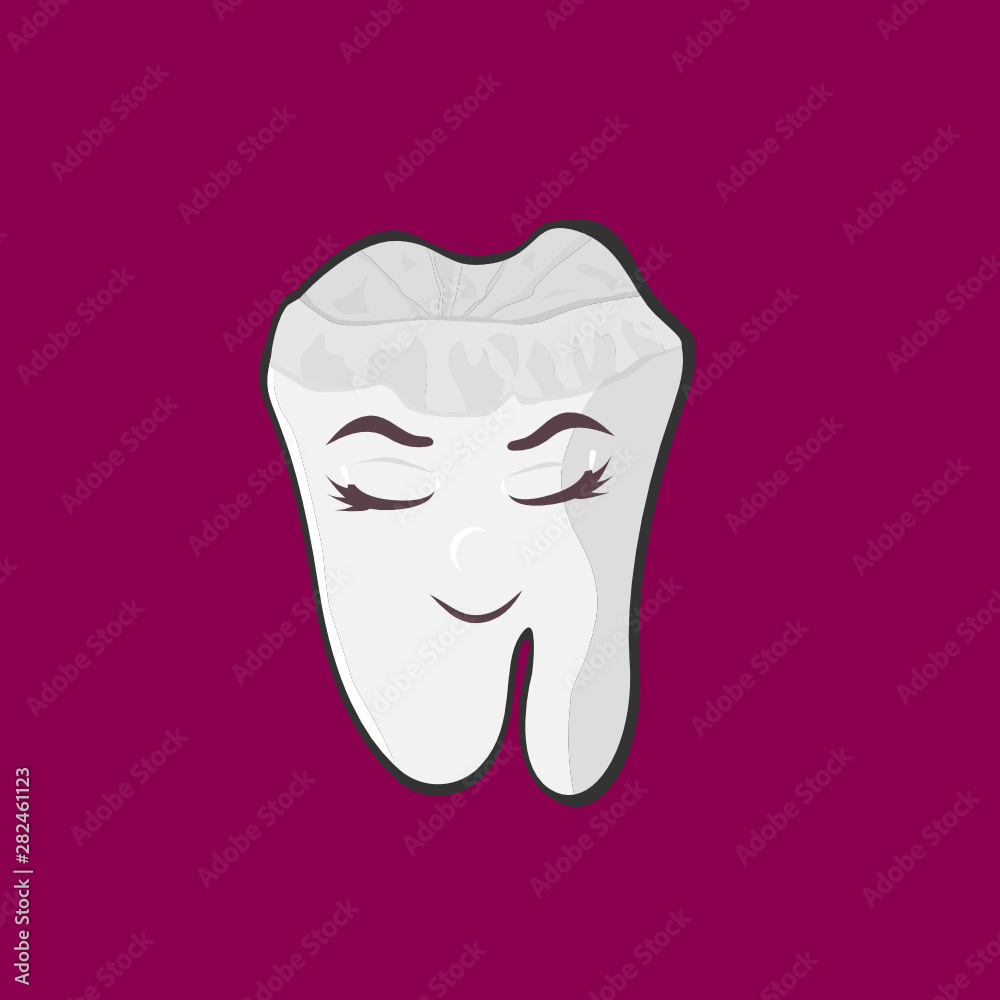 Gesunder Comic Zahn Illustration Stock Vector | Adobe Stock