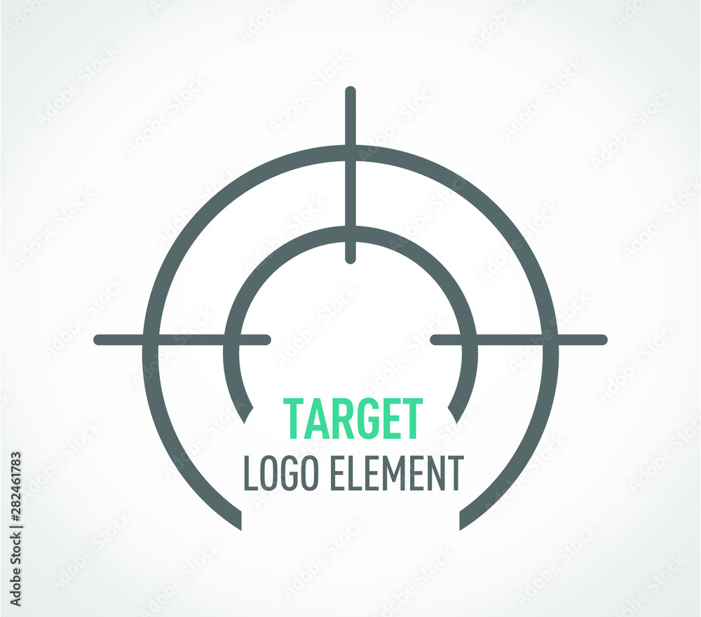 Target Logo template. Grey background. Target Vector illistrator Stock ...