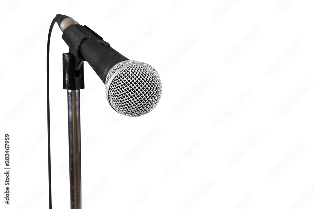 High fidelity microphone on white background with clipping path . Close ...