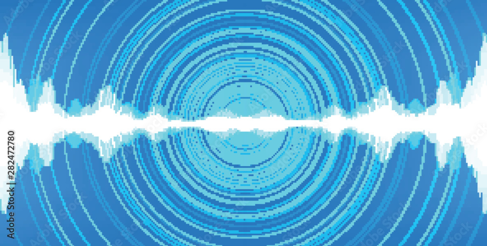 Light Blue Digital Sound Wave,technology and earthquake wave concept ...