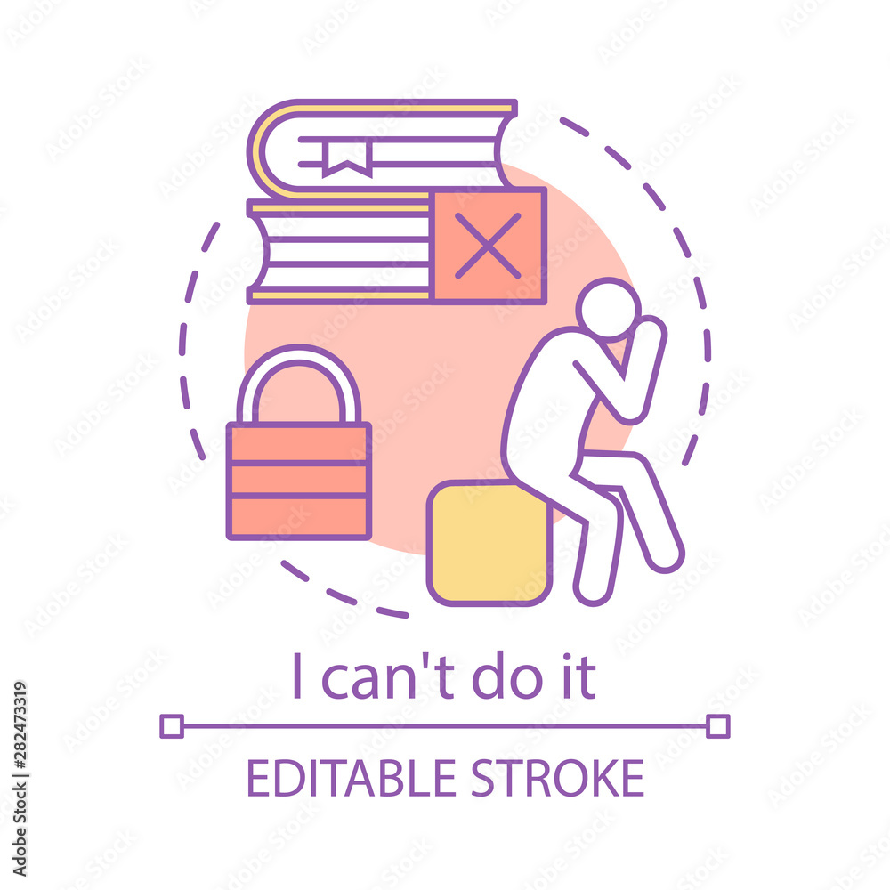 Learning problems concept icon. Difficulties idea thin line ...