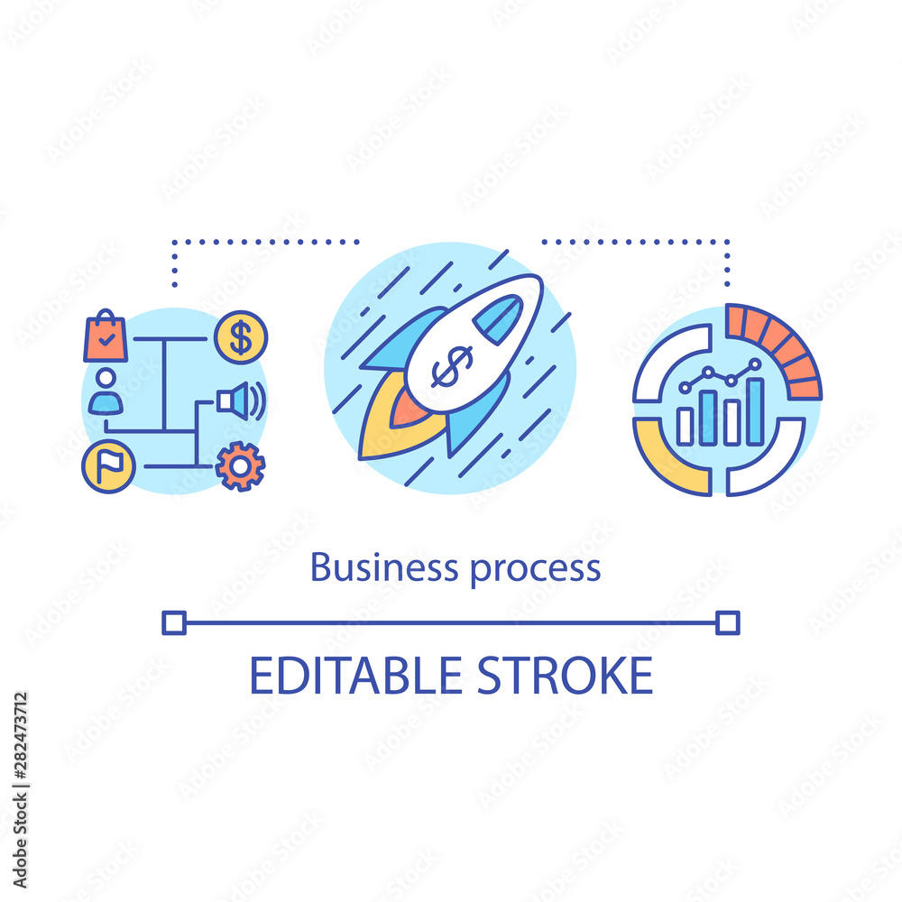 Business process concept icon. Business model idea thin line ...