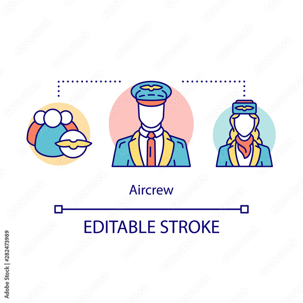 Aircrew concept icon. Aircraft workers idea thin line illustration ...