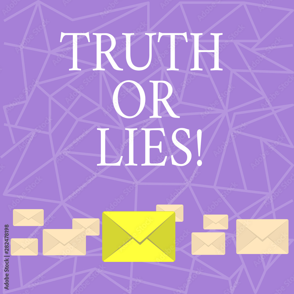 Text sign showing Truth Or Lies. Conceptual photo Decide between a fact ...