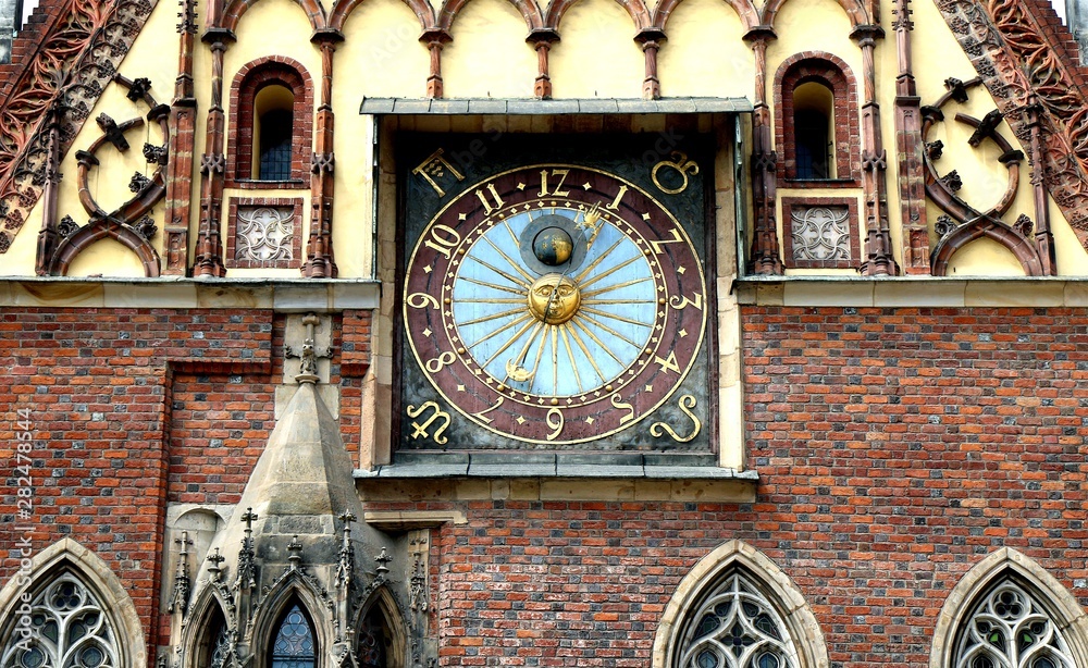 astronomical clock in wroclaw, poland, clock, architecture, old, church ...