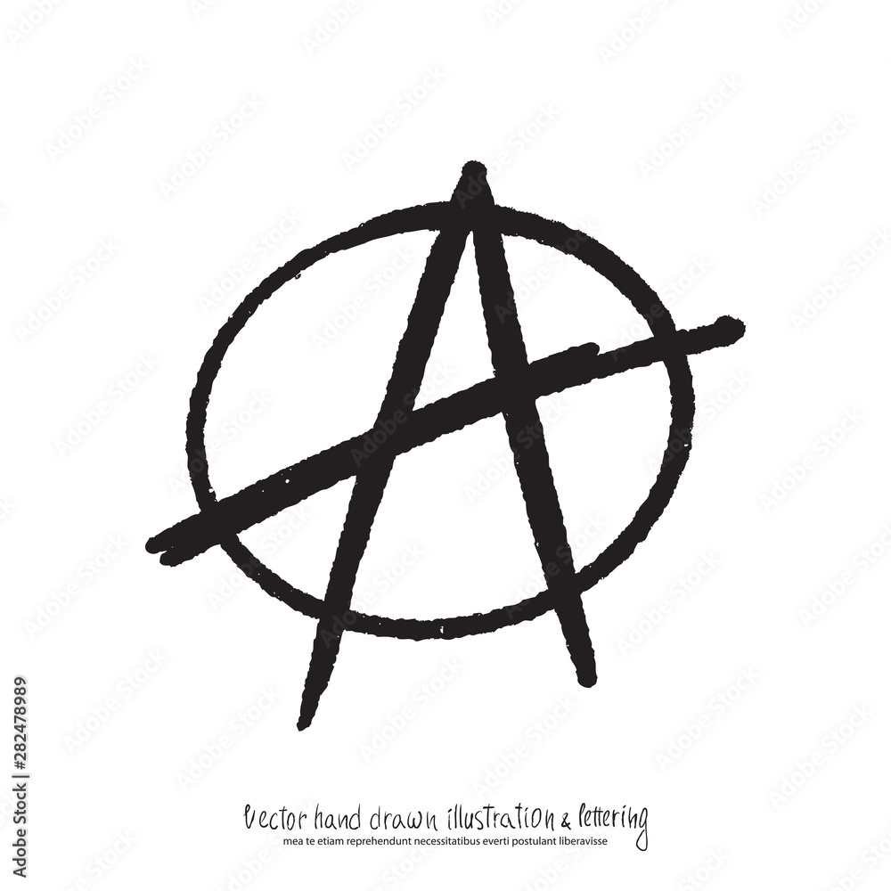 Vector illustration of black hand drawn anarchy sign Stock Vector ...