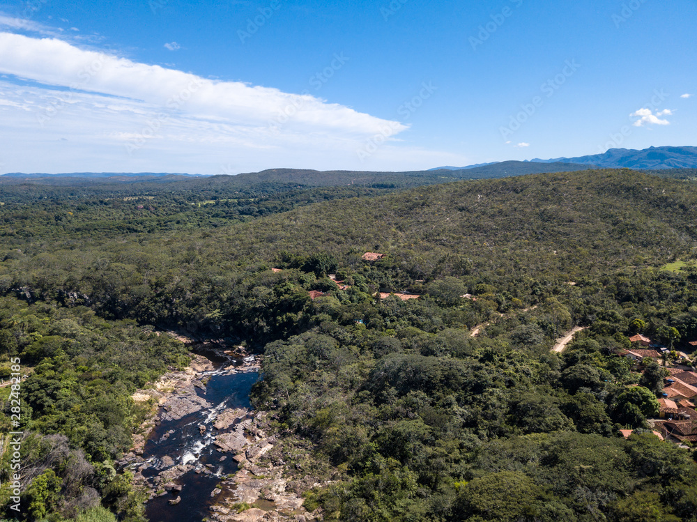 Beautiful aerial view of Serra do Cipo in Minas Gerais with forests ...