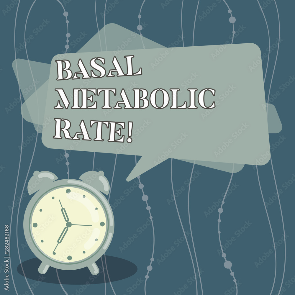 Handwriting text Basal Metabolic Rate. Concept meaning Minimum energy ...