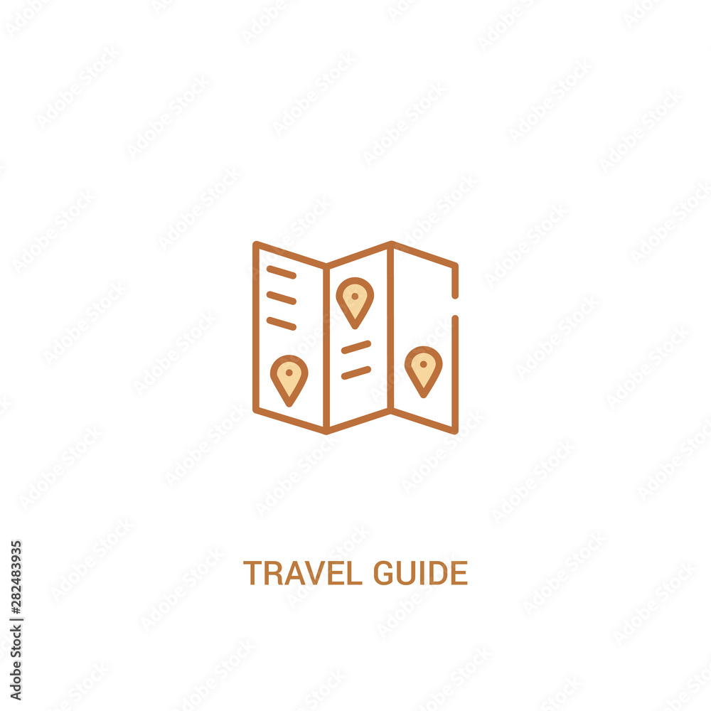travel guide concept 2 colored icon. simple line element illustration ...